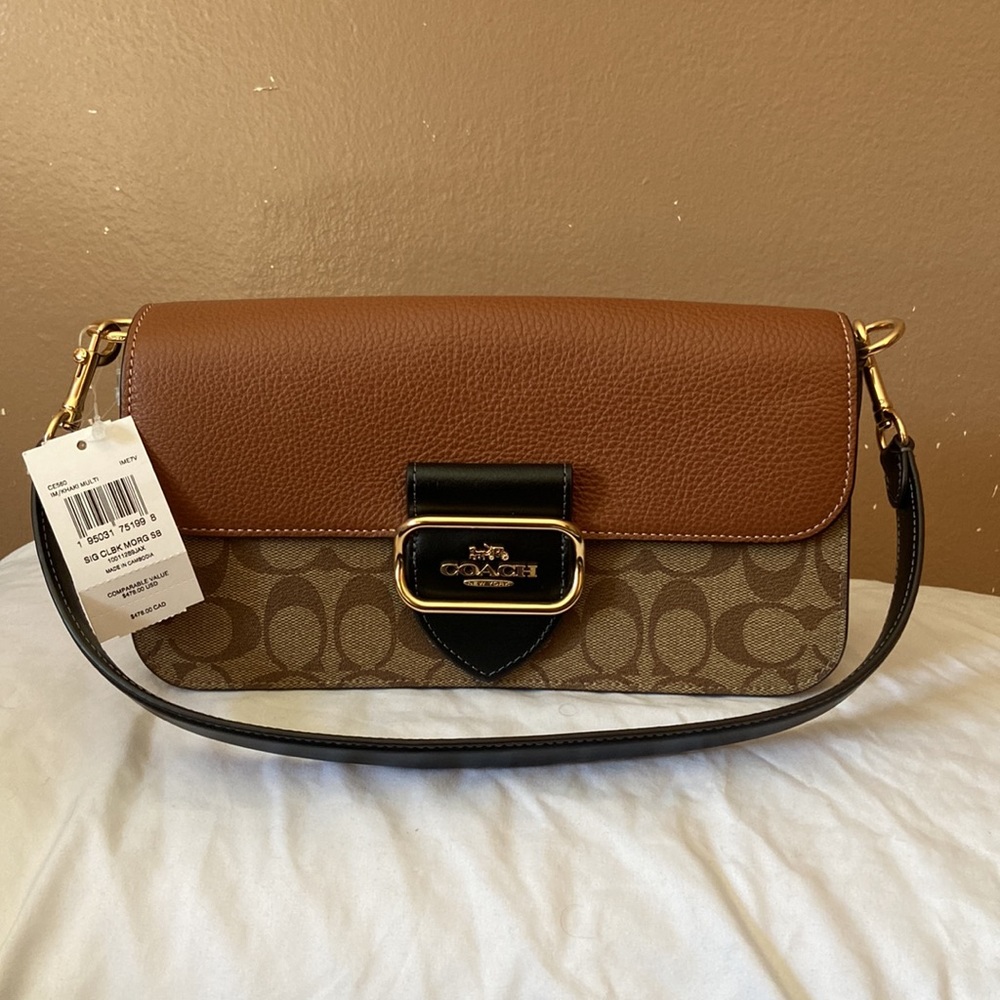 Coach Signature Color Block Morgan Shoulder Bag - Gem